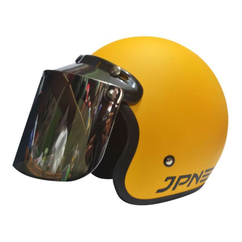 Jual Helm Bogo Jpn kuning dop kaca datar silver di Seller Umar Helmet ...