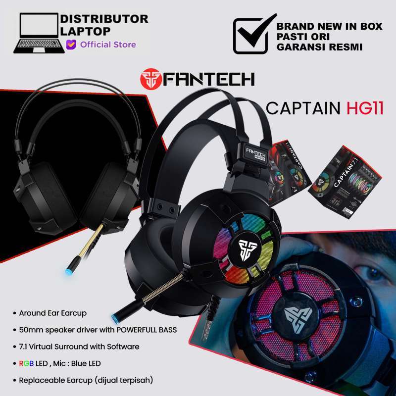 Jual Fantech Gaming Headset HG11 CAPTAIN 7.1 - Hitam, Non Vibration di ...