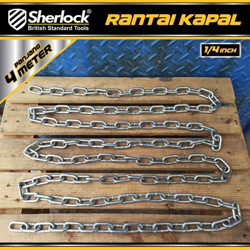 Jual Rantai Besi / Kapal Galvanized 6 mm ( 1/4 inch ) panjang 4 meter ...