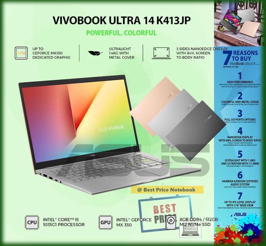 Jual Asus K413jp-vips551 Notebook - Silver [i5-1035g1 / 8gb / 512gb Ssd ...