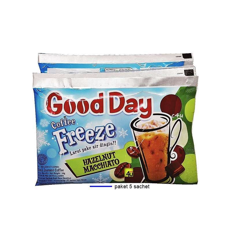 Promo Good Day Freeze HAZELNUT MACHIATO - PAKET 5 SACHET Diskon 13% di ...