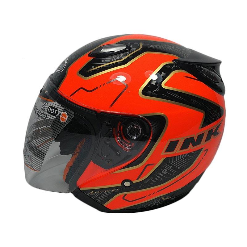 Jual INK Centro Jet Super #01 Helm Half Face - Red Fluo Black di Seller ...