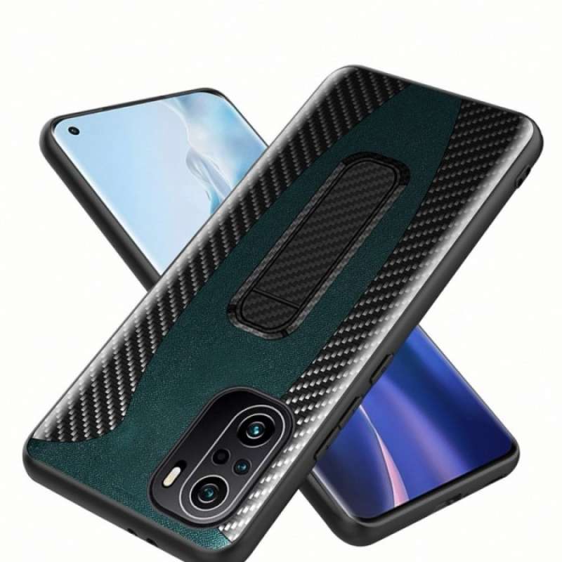 Promo Xiaomi Poco F3 Standing Carbon Fiber Leather Section Original ...