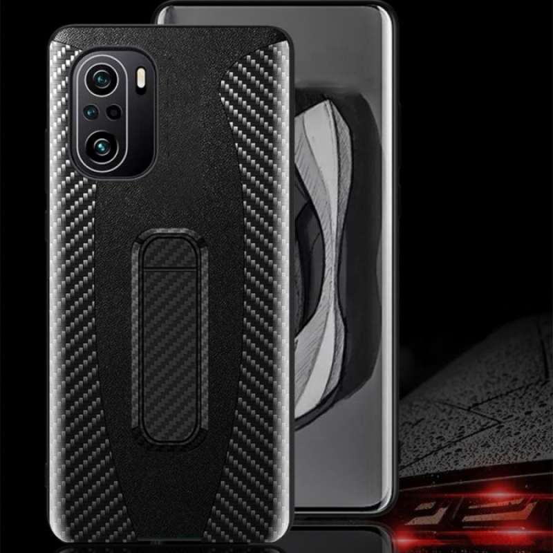 Promo Xiaomi Poco F3 Standing Carbon Fiber Leather Section Original ...