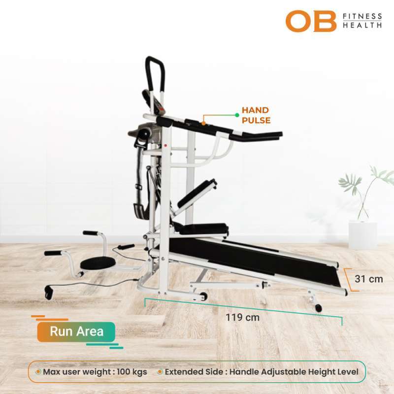 Promo Ob Fit Ob-2003 Manual Treadmill Alat Fitness Multifungsi With ...