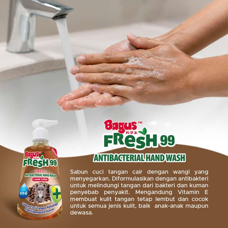 Promo Bagus Fresh 99 Antibacterial Hand Wash Pouch 375 Ml - Luwak ...