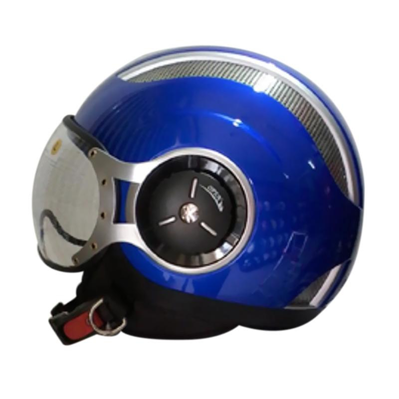 Jual Zeus Zs-218 Retro Helm Half Face - Yamaha Blue Di Seller Doctor ...