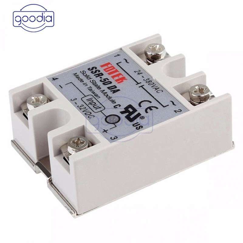 Jual Modul Relay Solid State Ssr-50da 3v~32v Dc Ke Ac 24v~380v 50a 250v Dengan Led 3~25ma Di ...