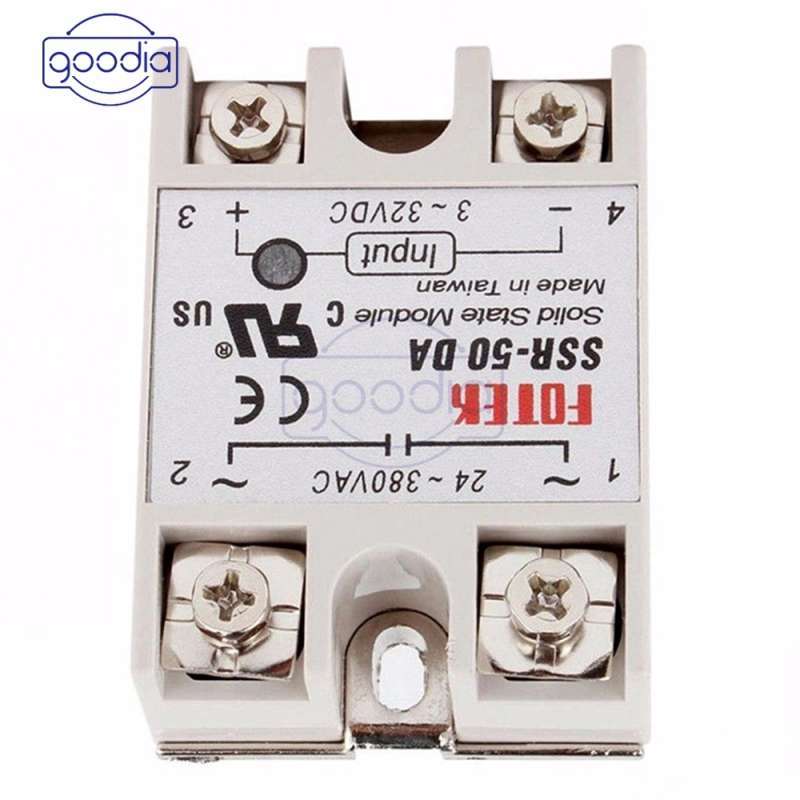 Jual Modul Relay Solid State Ssr-50da 3v~32v Dc Ke Ac 24v~380v 50a 250v Dengan Led 3~25ma Di ...