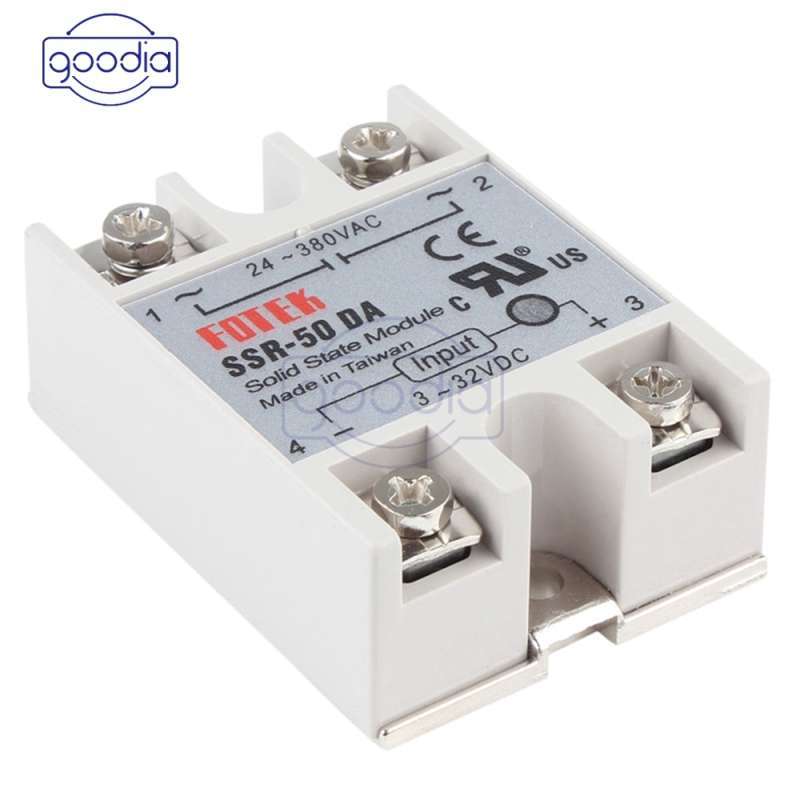 Jual Modul Relay Solid State Ssr-50da 3v~32v Dc Ke Ac 24v~380v 50a 250v Dengan Led 3~25ma Di ...
