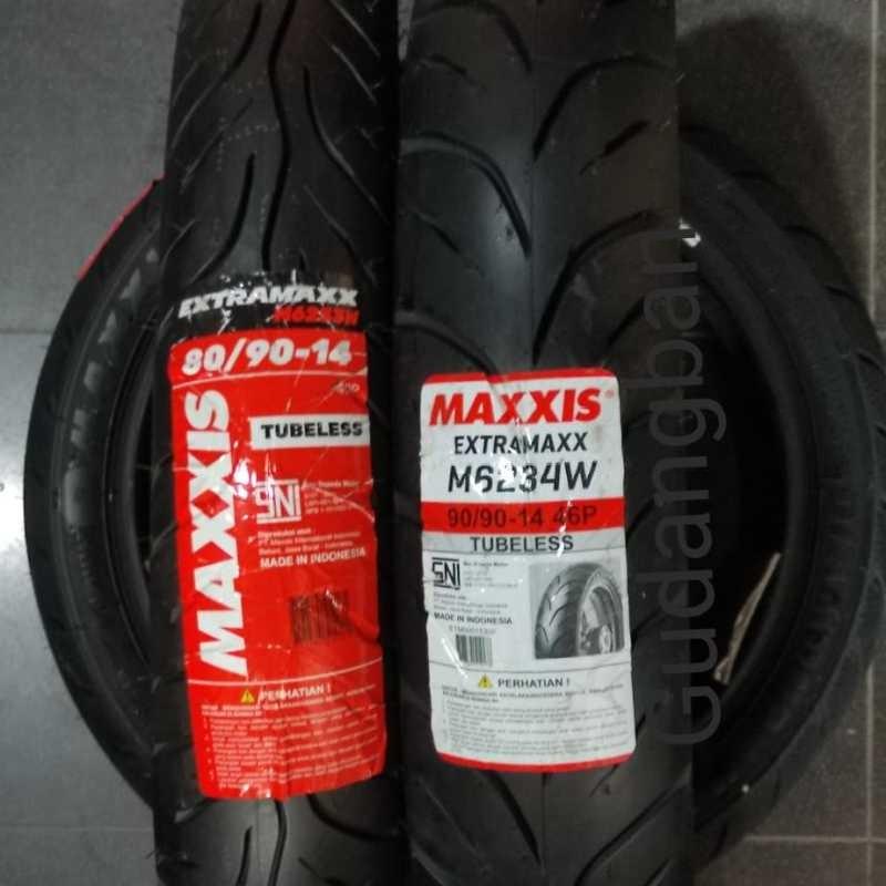 Jual Maxxis Extramaxx 80/90-14 + 90/90-14 Paket Ban Tubles Motor Matic ...