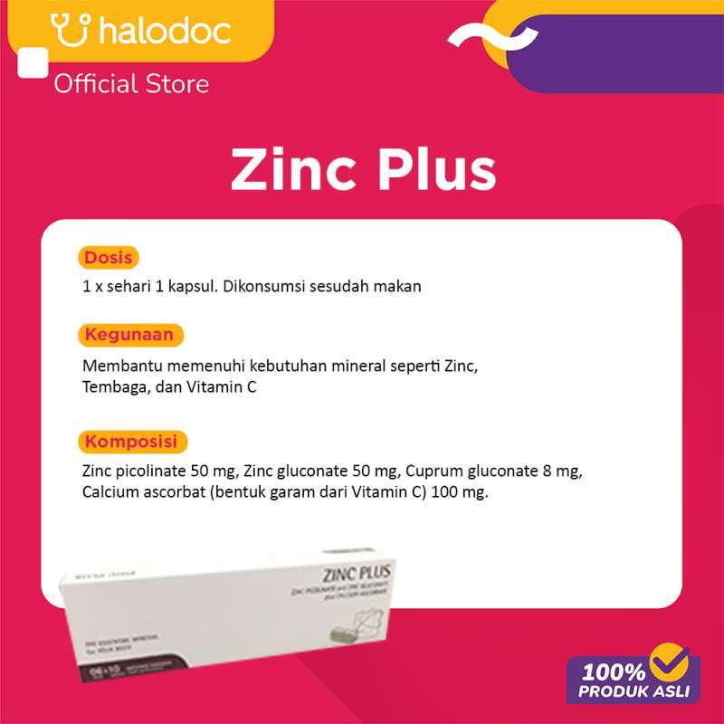 Jual Zinc Plus 10 Kapsul Di Seller Halodoc Official Store - Apotik ...