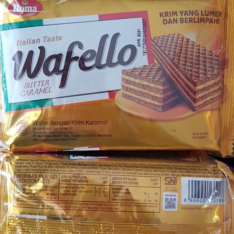 Jual Roma Wafello Butter Caramel 48 Gr - (1 Pack Isi 10 Bks) Di Seller ...