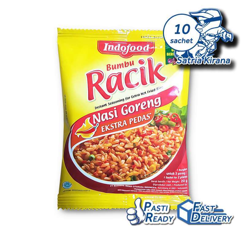 Jual Indofood Bumbu Racik Nasi Goreng Extra Pedas [20 gr x 10 pcs | 1 ...