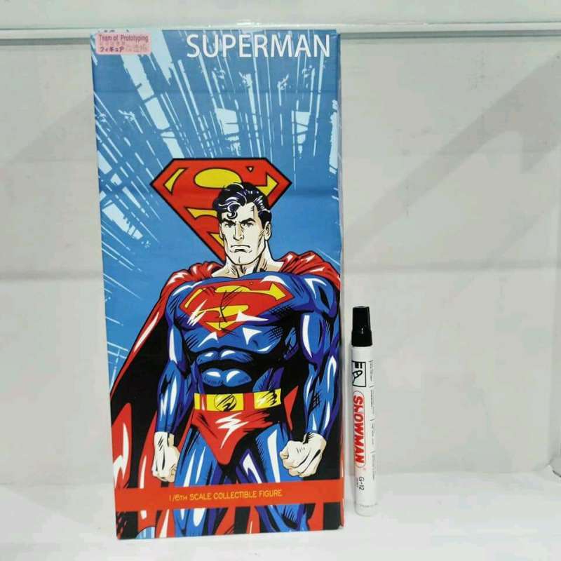 Jual mainan action figure 1:6 SUPERMAN tinggi 30cm baju kain crazy toys ...