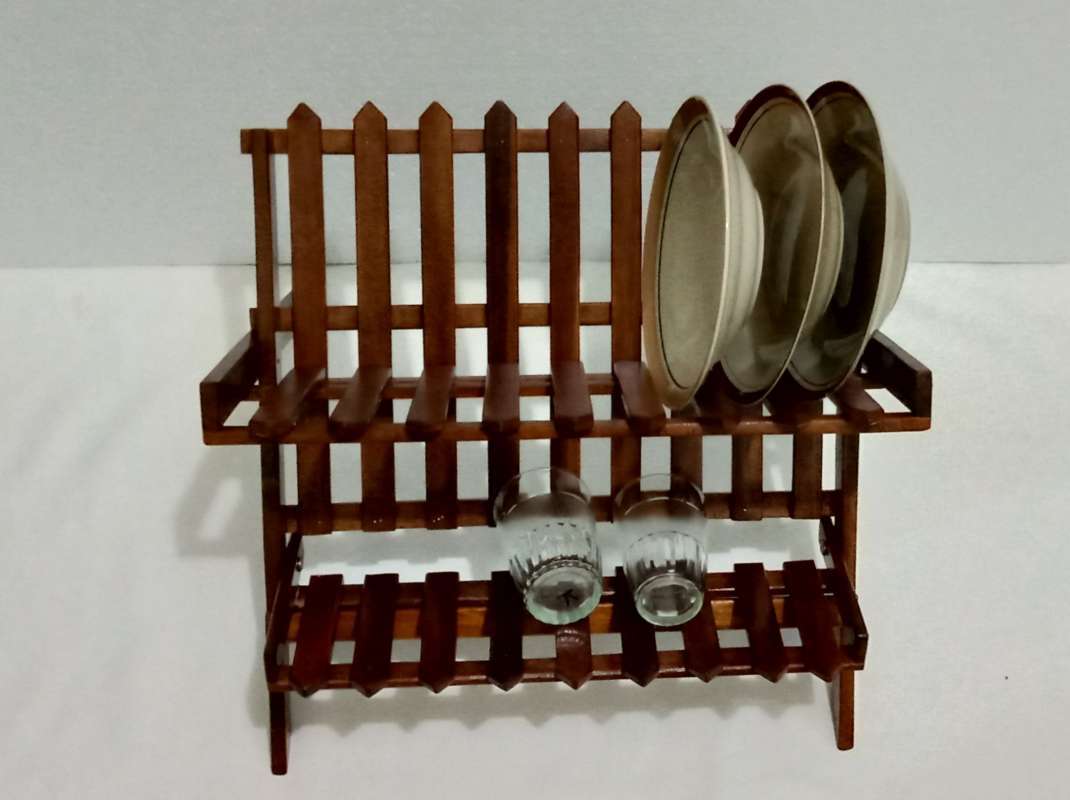 Jual Rak Piring Mangkok Gelas Display Meja Makan rak Lipat - Coklat di ...