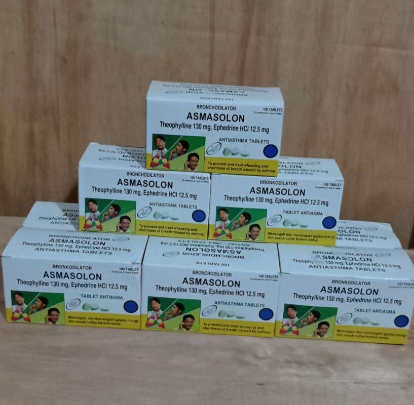 Jual Asmasolon 1 box isi 25 strip/100 tablet obat asma di Seller ...