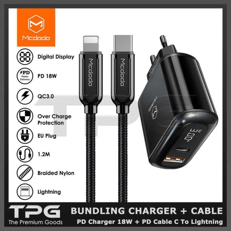 Jual MCDODO CHARGER PD QC KABEL DATA TYPE C LIGHTNING FAST CHARGING ...