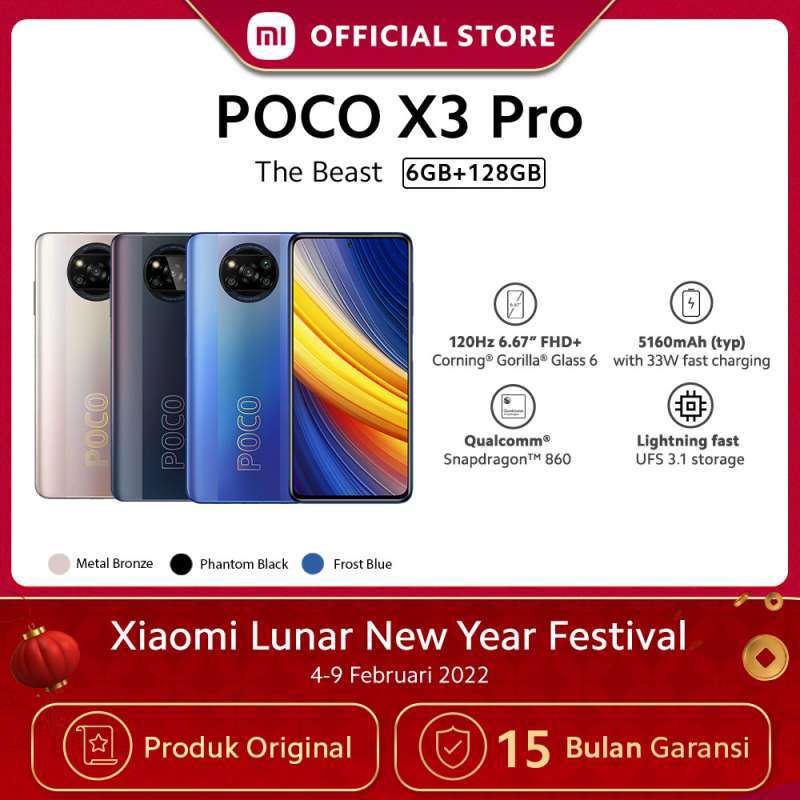 Jual Xiaomi Poco X3 Pro Smartphone [6GB/ 128GB/ Official Store ...