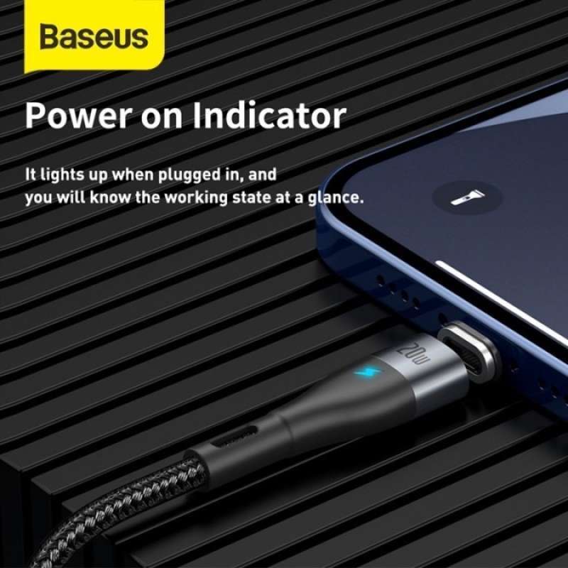 Jual Baseus Usb C To Lightning Magnetic Cable Data Nylon 1m 20w Fast ...