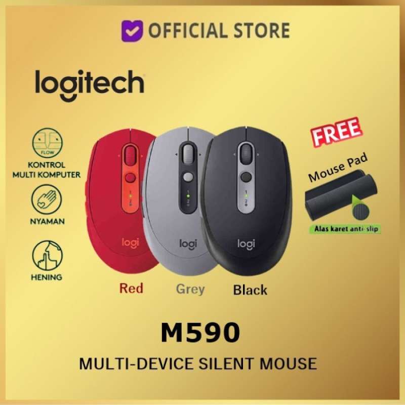 Jual Logitech M590 Multi Device Wireless Mouse : Device Silent Mouse M ...