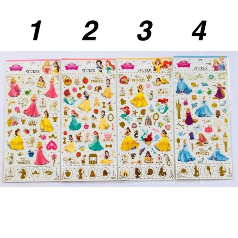 Jual STICKER DISNEY PRINCESS AURORA BELLE ARIEL SNOW WHITE CINDERELLA ...
