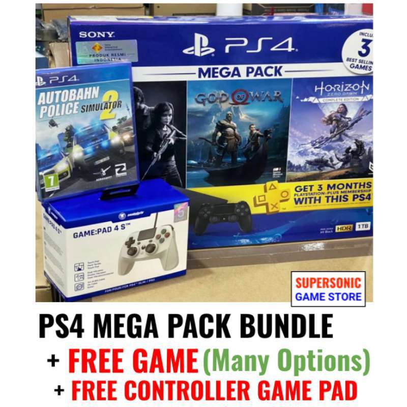 Jual PS4 Slim 1TB Mega Pack di Seller Supersonic Game Store Official ...