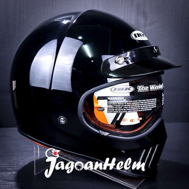 Jual Ink Helm Trooper Solid | Black Glossy | Retro Classic Ddring Di ...