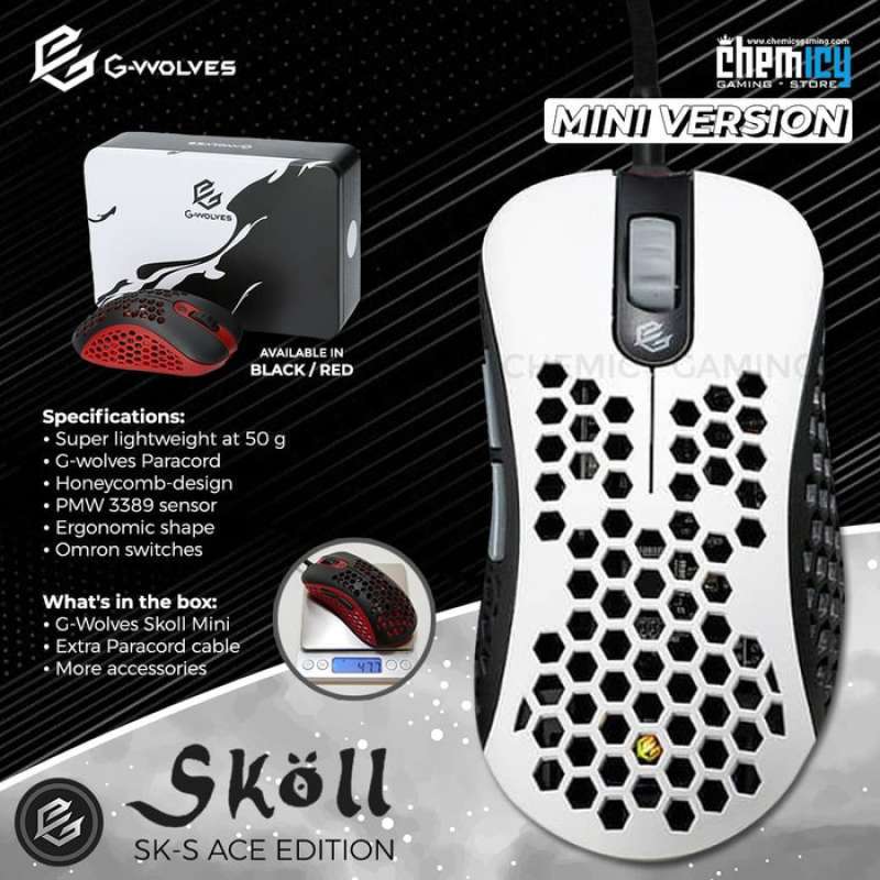 Promo G-Wolves Skoll Mini Edition Ultra Lightweight Wired Gaming Mouse ...
