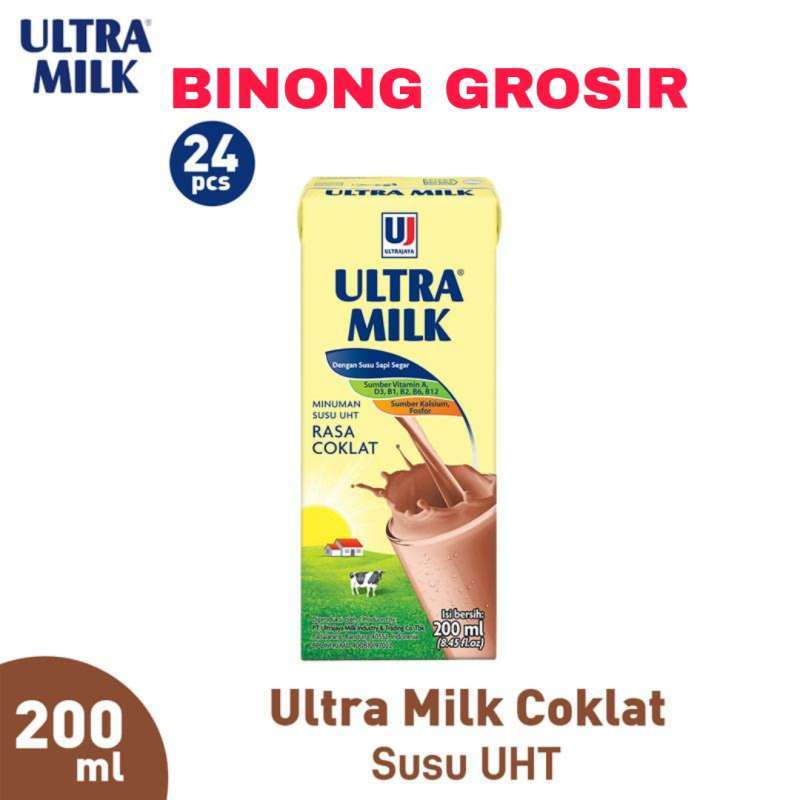 Jual [BIG] Ultra Milk Susu UHT Coklat 1 Dus / 1 Karton [24 pcs x 200 mL ...