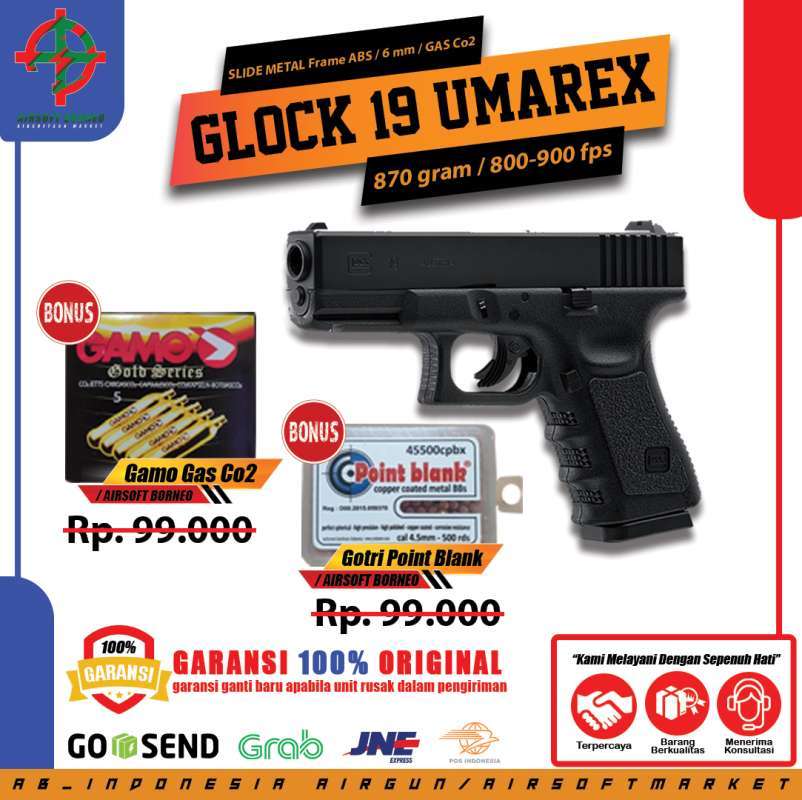 Jual Glock19umarex Upgrade Free Gas 5 Botol Dan Gotri 300 Butir Di ...