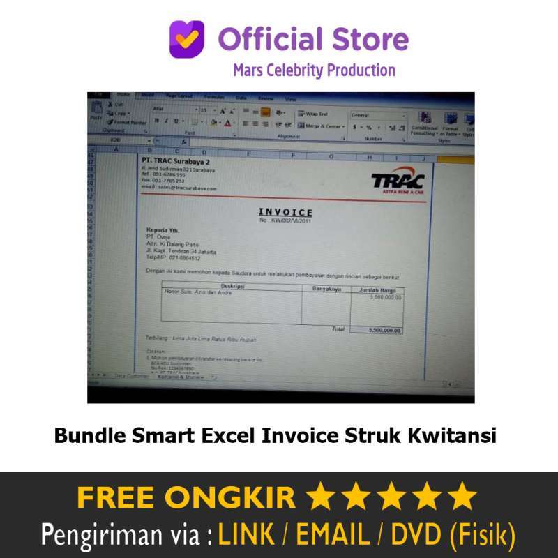 Promo Bundle Smart Excel Invoice Struk Kuitansi Kwitansi Program ...