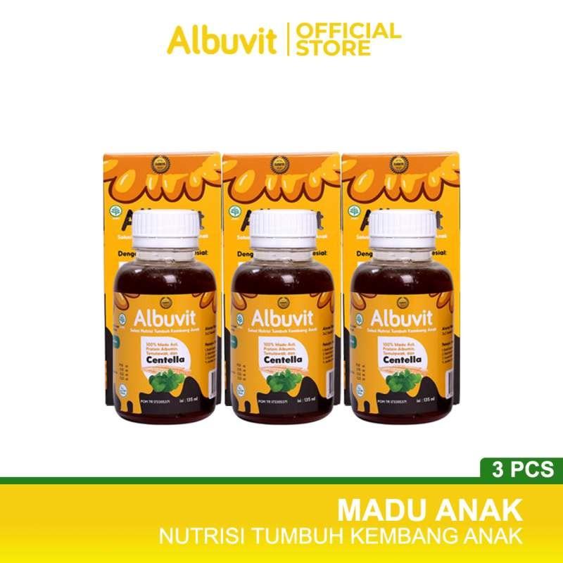 Jual Albuvit 135 ml Paket 3 Botol - Madu Anak Albumin Ekstrak ikan ...