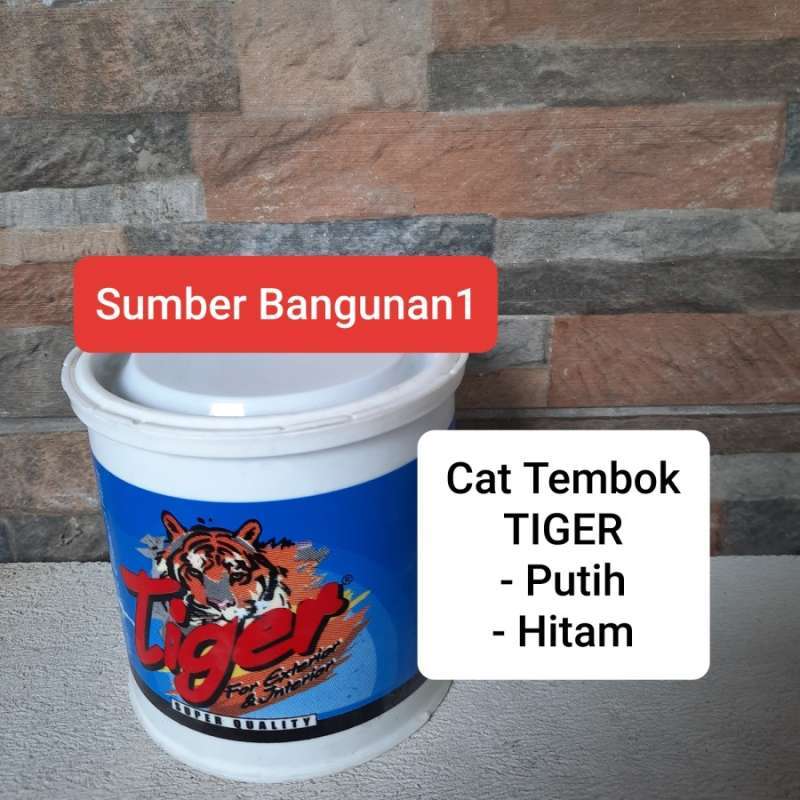 Jual Cat tembok 1kg tiger hitam putih murah cat trotoar di Seller ...