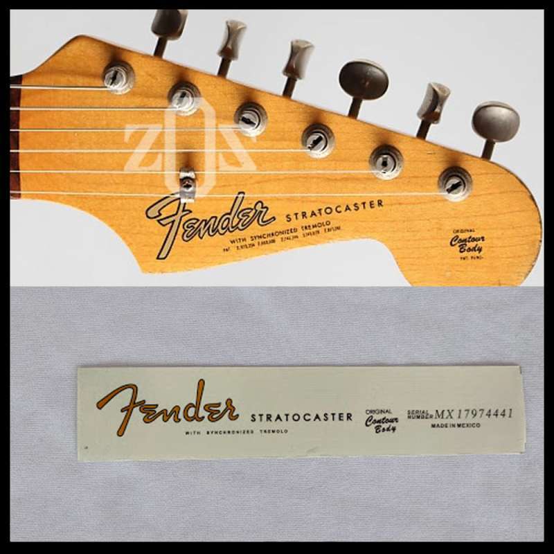 Jual Decal Stiker Sticker Headstock Gitar Guitar Fender Stratocaster di ...