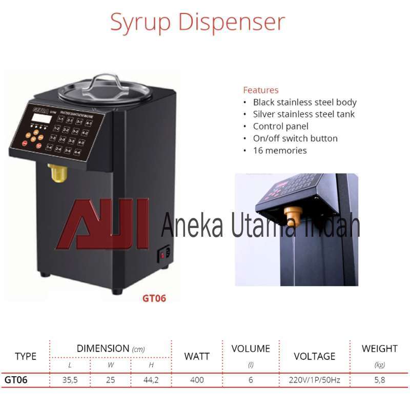 Jual Getra Gt06 Syrup Dispenser / Dispenser Takar Sirup Gula Cair ...