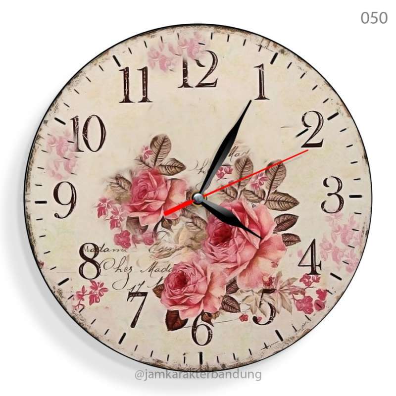 Jual 050 Jam Dinding Cantik Lucu Hiasan Motif Bunga di Seller MOFAST_ID ...