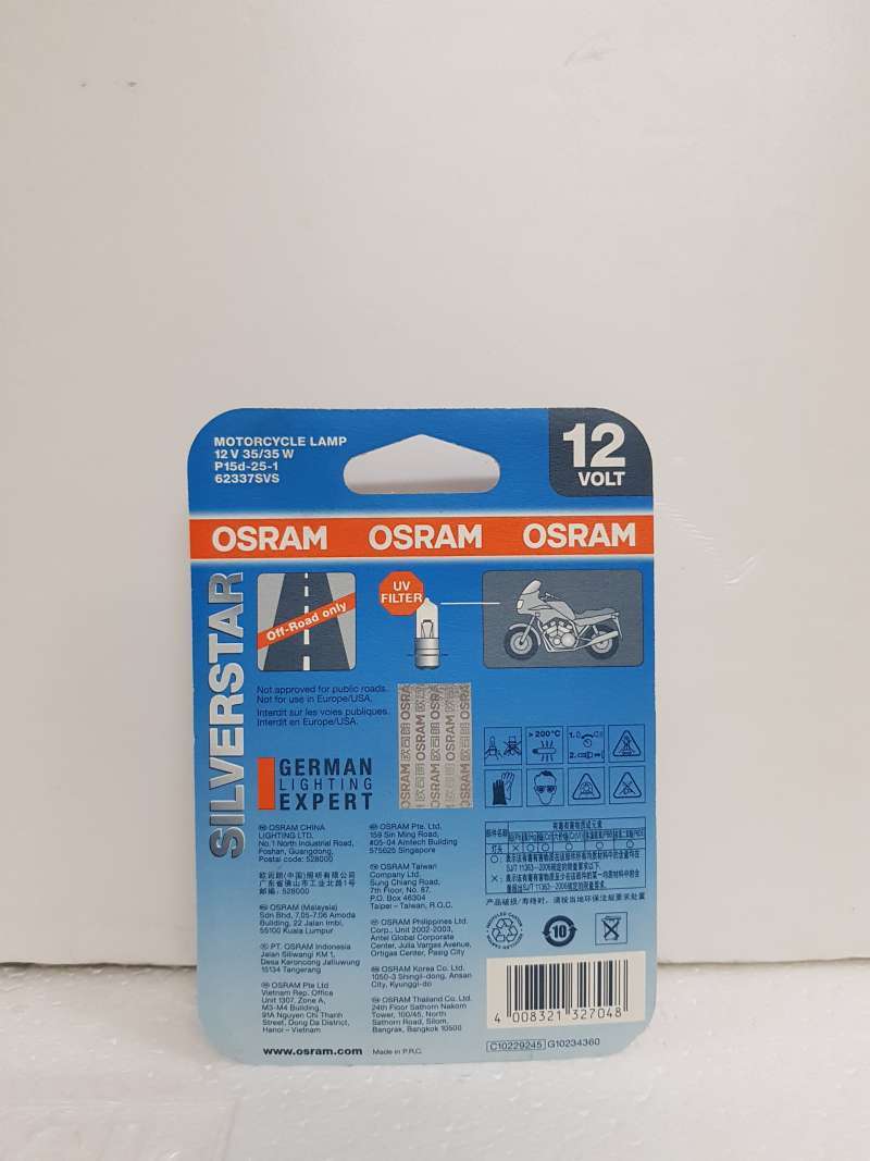 Promo Osram Silverstar 62337 Svs Lampu Depan Motor - Yellow [12 V/ 35 W ...