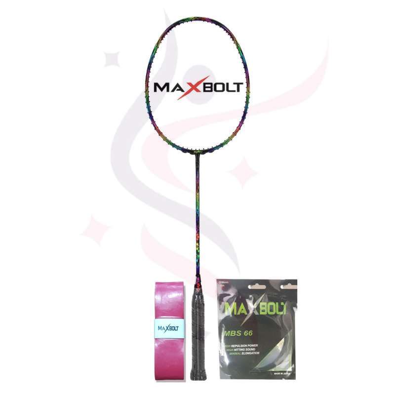 Promo Raket Badminton Maxbolt Super Star LT Rainbow Bonus Komplit ...