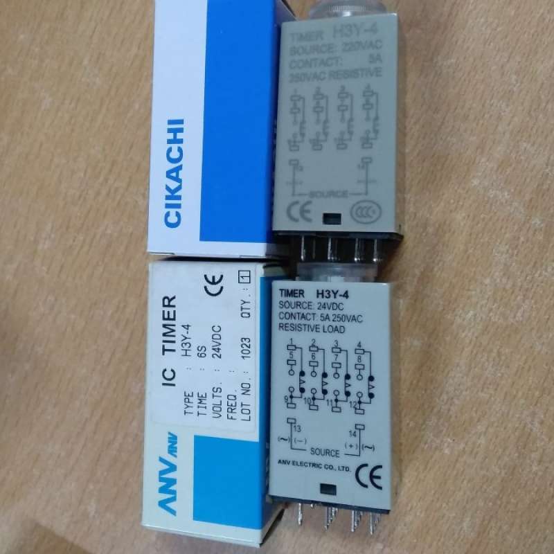Jual Timer relay H3Y-4 H3Y4 H3Y 4 24V DC atau 220V AC ANV Cikachi ...