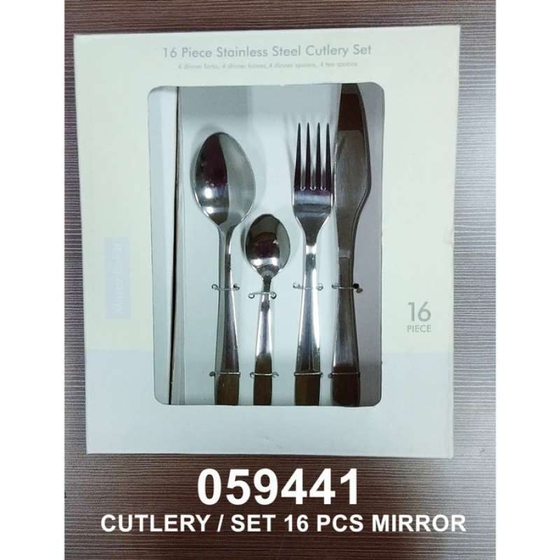 Jual Cutlery Set Alat Makan Stainless Steel Desain Mirror 16 pcs ...
