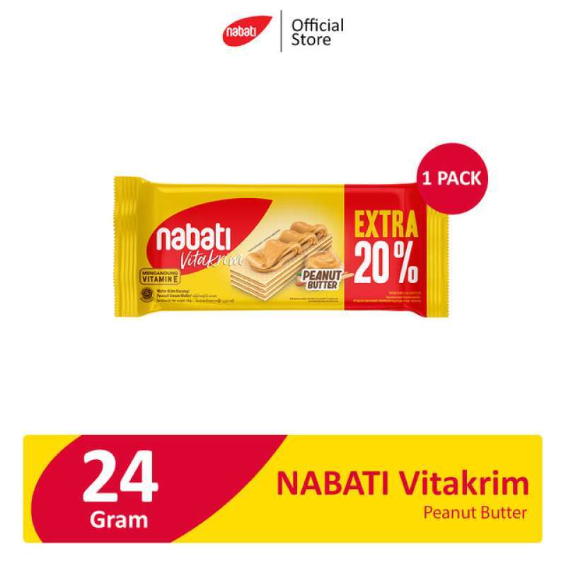 Jual NABATI Vitakrim Peanut Butter 24g [1 Pack] di Seller Nabati Snack ...