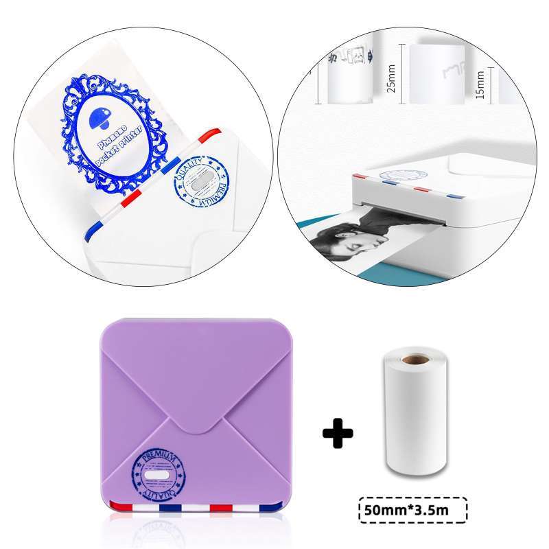 Promo Mini Pocket Printer, Portable Bluetooth Photo Printer for iOS ...