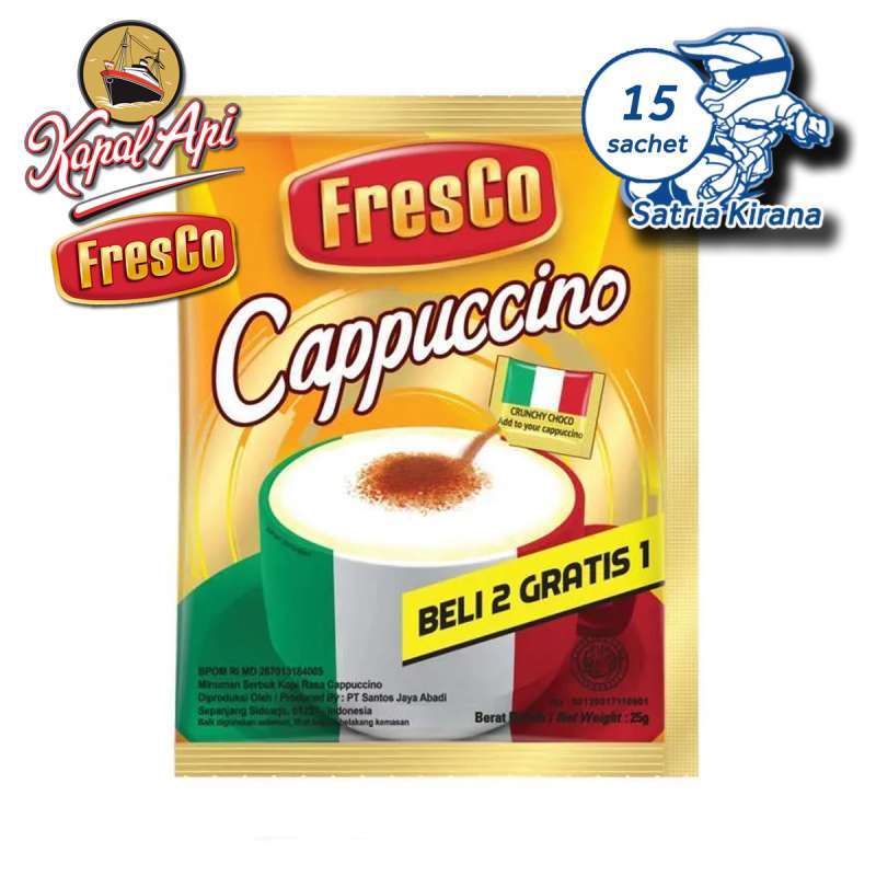 Jual Kapal Api FresCo Kopi Cappuccino [25 gr x 10 sachet | 1 Renceng ...