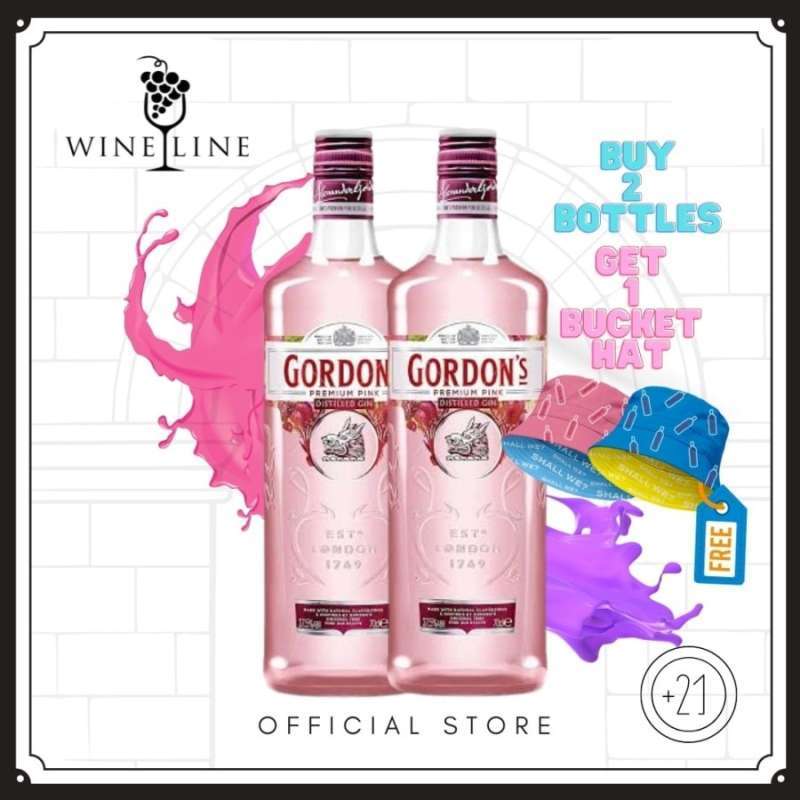 Jual PROMO 2btl Gordon's Pink Gin 750mL FREE 1 Gordon's Hat di Seller ...