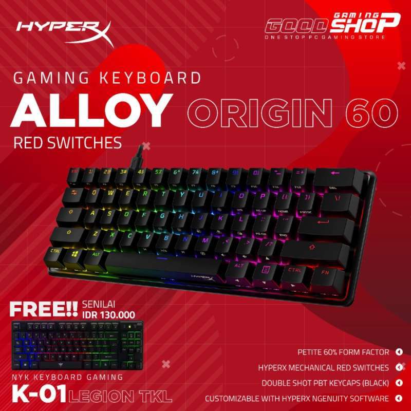 Jual HYPERX Alloy Origins 60 Mechanical - Gaming Keyboard di Seller ...