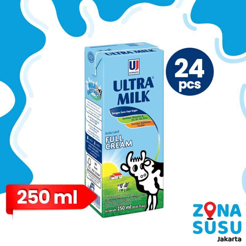 Jual Ultra Jaya Susu Ultra Milk Susu UHT 24 x 250 ml - Full Cream (1 ...