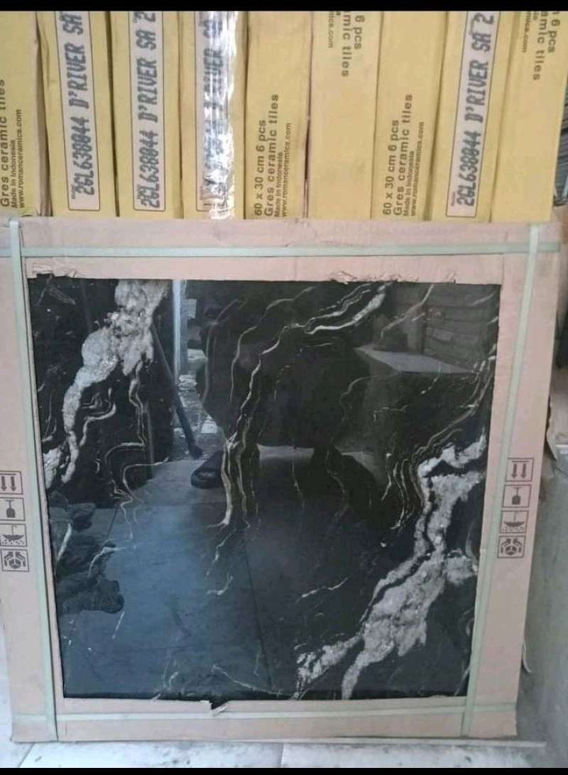 Jual Granit Hitam Motif Marmer Ukuran 60x60 di Seller Sinar Mandiri ...