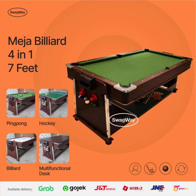 Jual Meja Billiard Biliard 7 Feet 4 In 1 Ping Pong Hockey Dan Meja ...