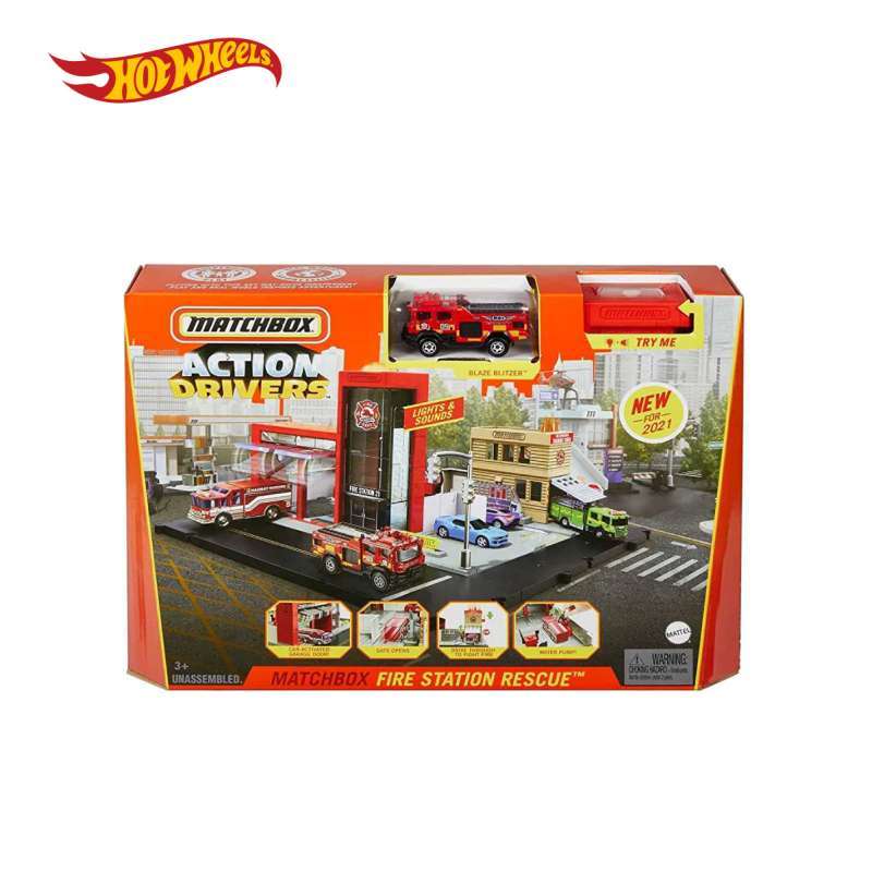 Jual Matchbox Fire Station Rescue Playset - Mainan Trek Mobil Balap di ...